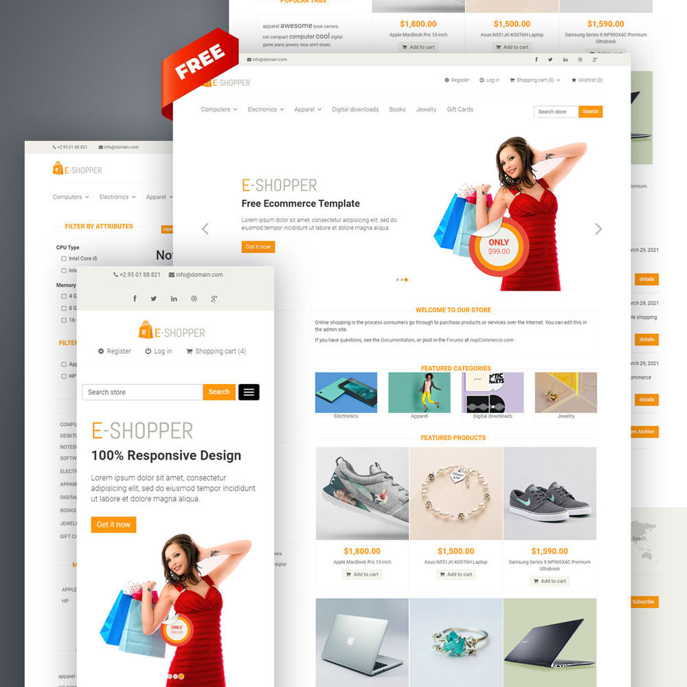 E-Shopper Theme by nopStation - nopCommerce